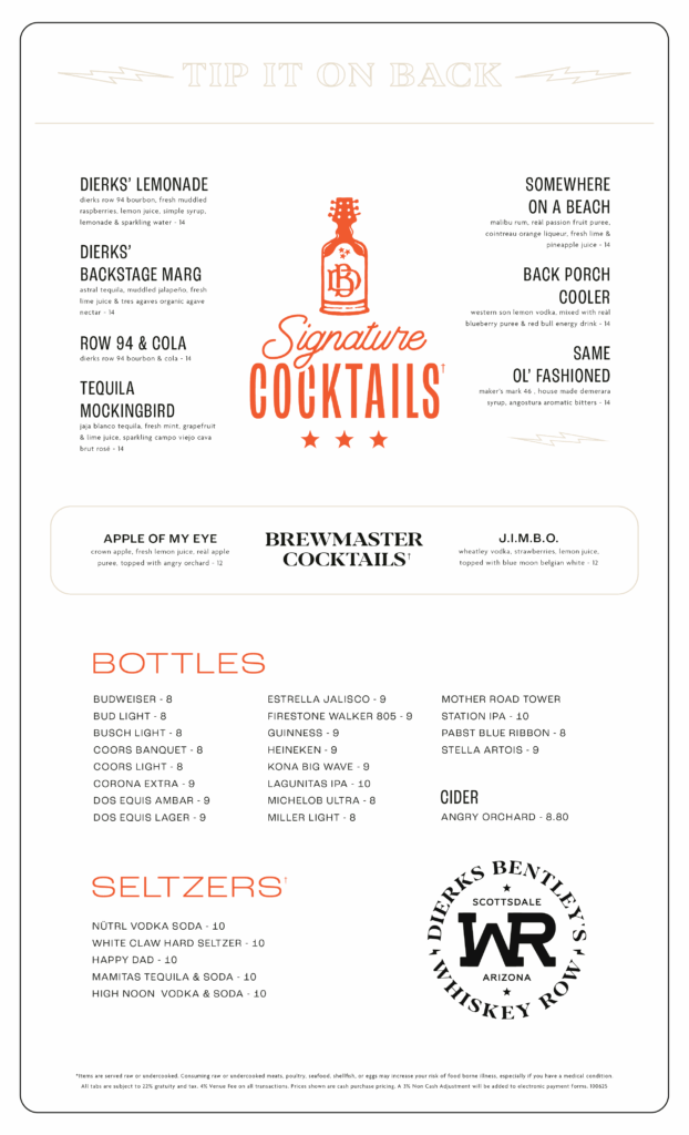 Southern-Inspired Menus at Dierks Bentley's Whiskey Row Scottsdale
